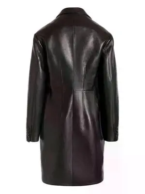 Bally Buttoned Lambskin Leather Overcoat