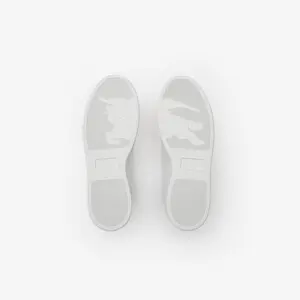 Burberry Embossed Check Leather Sneakers - Porcelain White