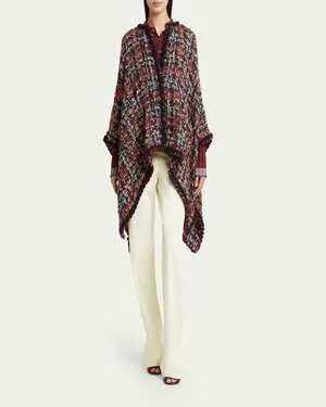 Etro Tweed Wool-mohair Blend Cape