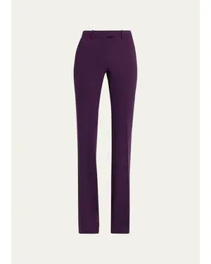 Michael Kors Haylee Flare-Leg Stretch Wool Trousers Amethyst
