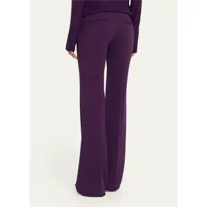 Michael Kors Haylee Flare-leg Stretch Wool Trousers - Amethyst