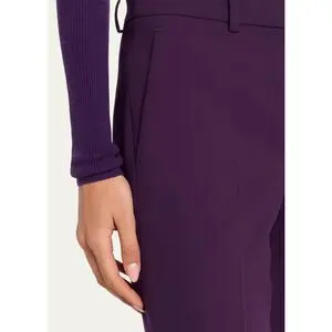 Michael Kors Haylee Flare-leg Stretch Wool Trousers - Amethyst