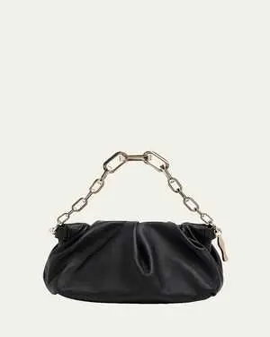 CHRISTIAN LOUBOUTIN Eva Small Pleated Shoulder Bag - Black