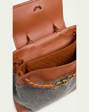 Bottega Veneta Medium Felt & Leather Top-handle Bag