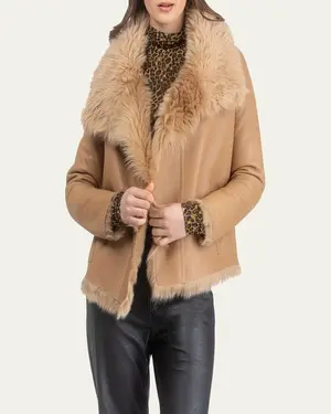 Gorski Reversible Toscana Lamb Shearling Jacket - Red