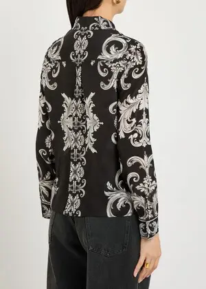 Alice + Olivia Willa Patterned Silk Shirt
