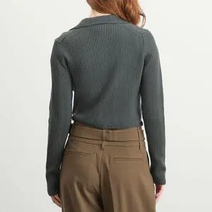 Auralee Crop Knit Shirt Cardigan