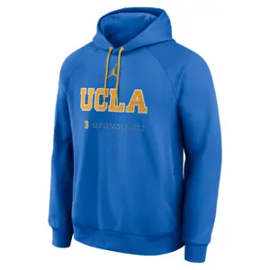 JORDAN Ucla Courtside Basketball Practice Dri-fit Pullover Hoodie - Blue