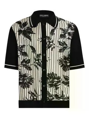 Dolce & Gabbana Floral Striped Shirt