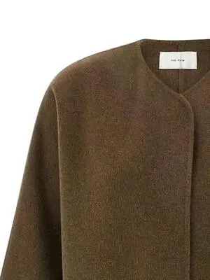 THE ROW Tiberus Crew-neck Pocket Coat - Brown