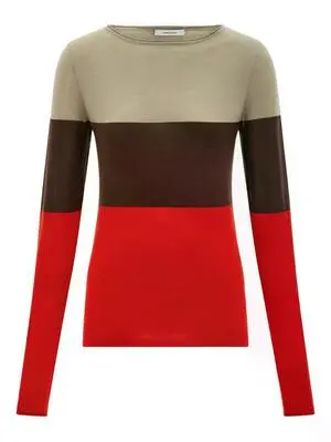FERRAGAMO Color-block Long-sleeve Top