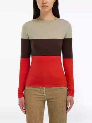 FERRAGAMO Color-block Long-sleeve Top