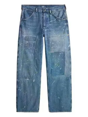 Polo Ralph Lauren Patchwork Denim Straight-leg Jeans - Blue