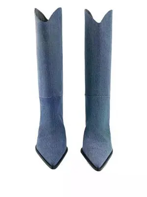 Coperni Arched Block Cowboy Boots - Blue