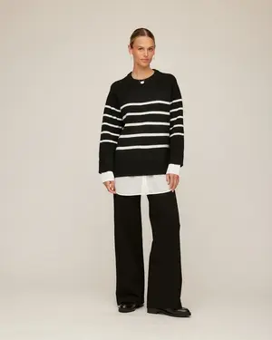 Karen Kane Contrast Piped Wide Leg Pants