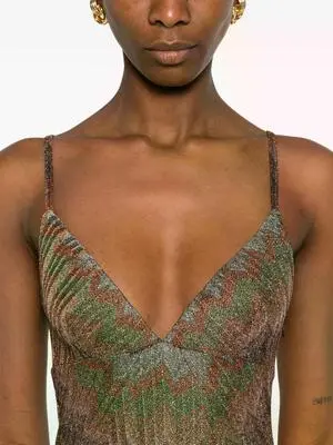 Missoni Sleeveless Chevron-pattern Mini Dress