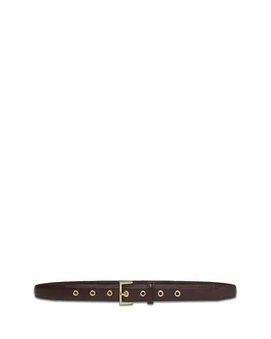 FRAME The Eyelet Leather Belt - Cabernet