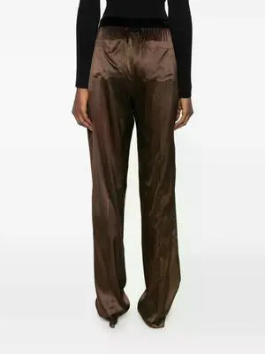 TOM FORD Logo-embroidered Trousers - Brown