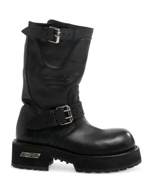 Balenciaga Venom Buckle Boots - Black/silver