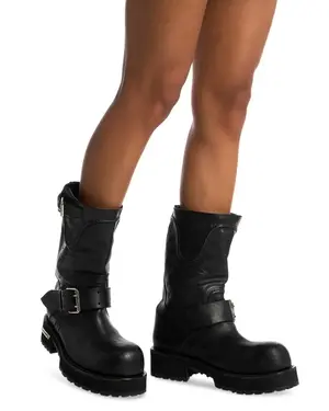 Balenciaga Venom Buckle Boots - Black/silver