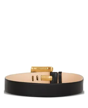 Balmain Anthem Calfskin Leather Belt - Black