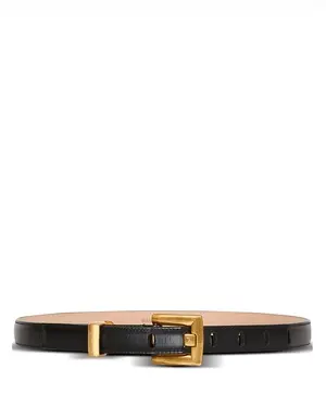 Balmain Anthem Calfskin Leather Belt - Black