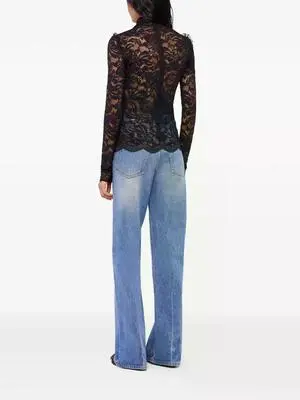 Rabanne Lace Long-sleeve Blouse - Black