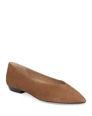 Veronica Beard Bancroft Pointed Toe Flats - Chestnut