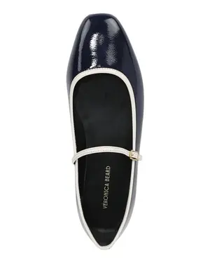 Veronica Beard Ellie Mary Jane Flats - Navy/ecru