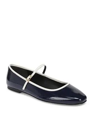 Veronica Beard Ellie Mary Jane Flats - Navy/ecru