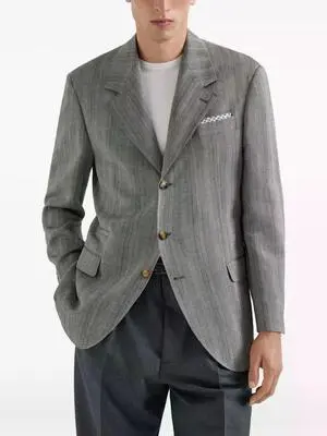 Brunello Cucinelli Long-sleeves Blazer - Grey