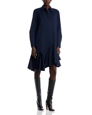 Lafayette 148 New York Asymmetric Shirtdress - Ink