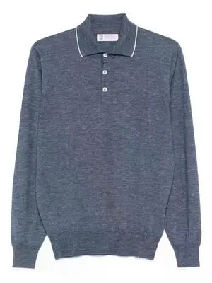 Brunello Cucinelli Button-up Ribbed-knit Polo Shirt