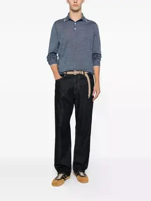Brunello Cucinelli Button-up Ribbed-knit Polo Shirt