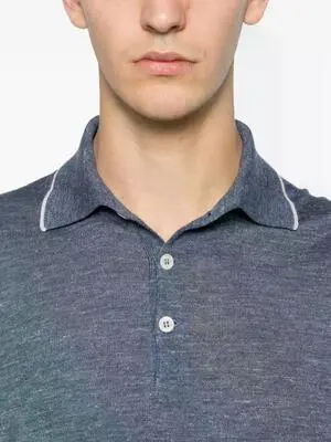 Brunello Cucinelli Button-up Ribbed-knit Polo Shirt
