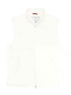 Brunello Cucinelli Zip-Pocket Gilet White