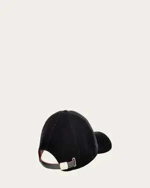 CHRISTIAN LOUBOUTIN Mooncrest Rhinestone Velvet Baseball Cap