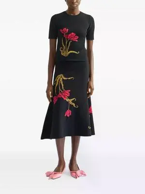 Erdem Short-sleeved T-shirt With Floral Embroidery