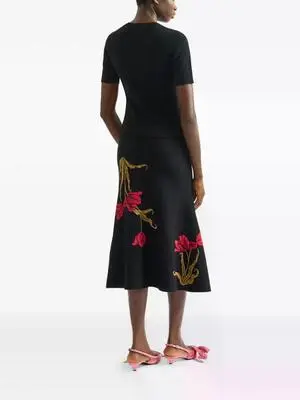 Erdem Short-sleeved T-shirt With Floral Embroidery