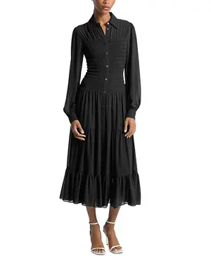 Michael Kors Smocked Shirtdress - Black