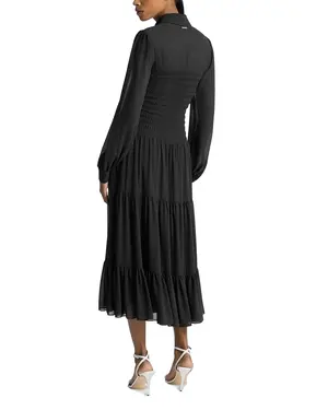 Michael Kors Smocked Shirtdress - Black