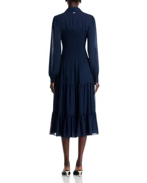 Michael Kors Smocked Shirtdress - Midnight Blue