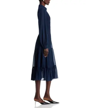 Michael Kors Smocked Shirtdress - Midnight Blue