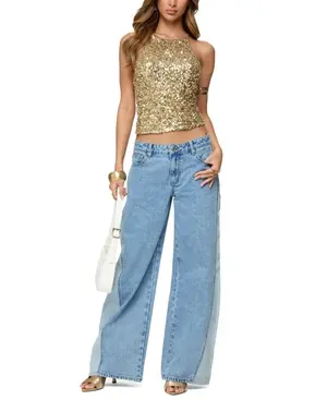 EDIKTED Sequin Tank Top