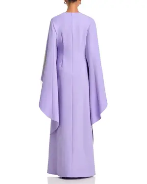 Oscar De La Renta Long Sleeve Cape Gown