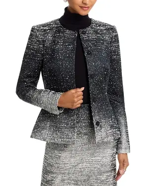 Oscar De La Renta Ombre Boucle Jacquard Jacket
