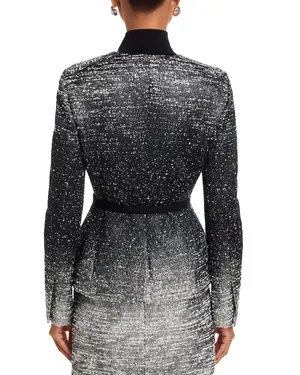 Oscar De La Renta Ombre Boucle Jacquard Jacket