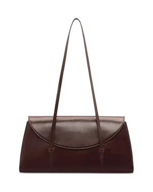 REFORMATION Elena Leather Shoulder Bag - Chestnut