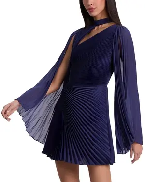 Alice + Olivia Aurelie Pleated Mini Dress