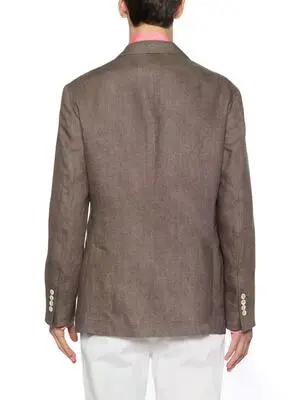 Brunello Cucinelli Button-up Linen Blazer - Brown